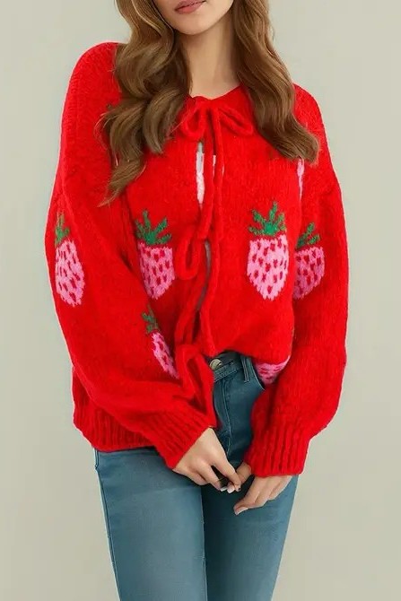 Strawberry Cardigan – The Tabby Spot